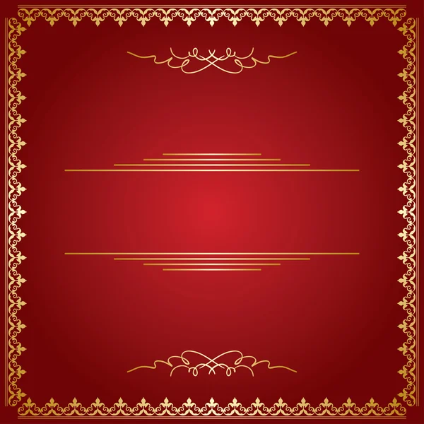 Vector red background with golden floral border Stock Vector by ©olena ...
