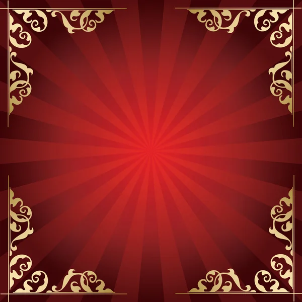 Vector red background with golden floral border Stock Vector by ©olena ...