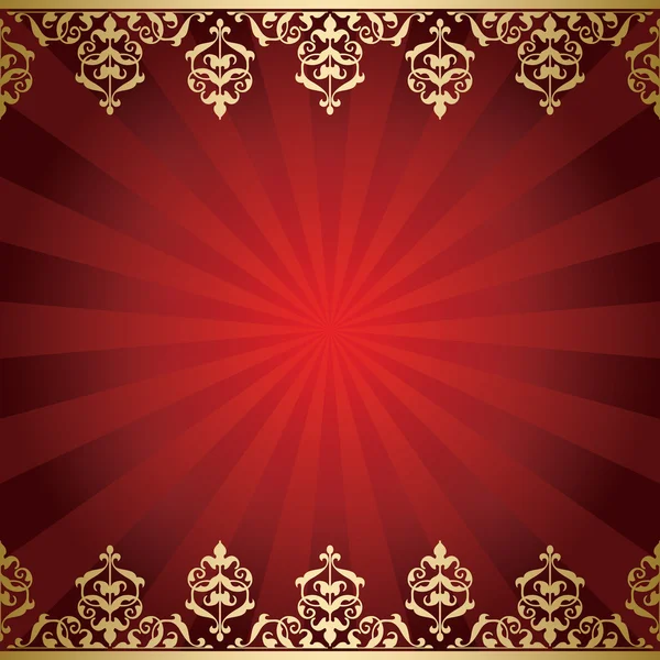 Vector red background with golden floral border Stock Vector by ©olena ...