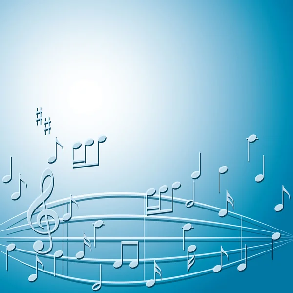 Blue background with white lights and music notes - vector Stock Vector ...