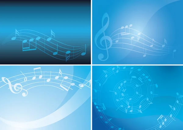 Blue background with music notes - vector flyer — Stock Vector © olena ...