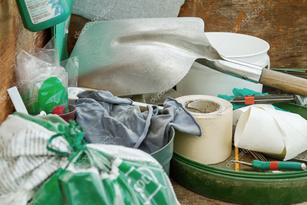 Cluttered and Messy Storage of Garden Tools for Diy Projects — Stock ...