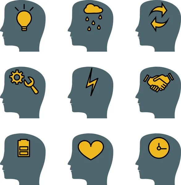 Head brain vector icons set — Stock Vector © RedKoala #17140449 Head brain vector icons set — Stock Vector © RedKoala #17140449