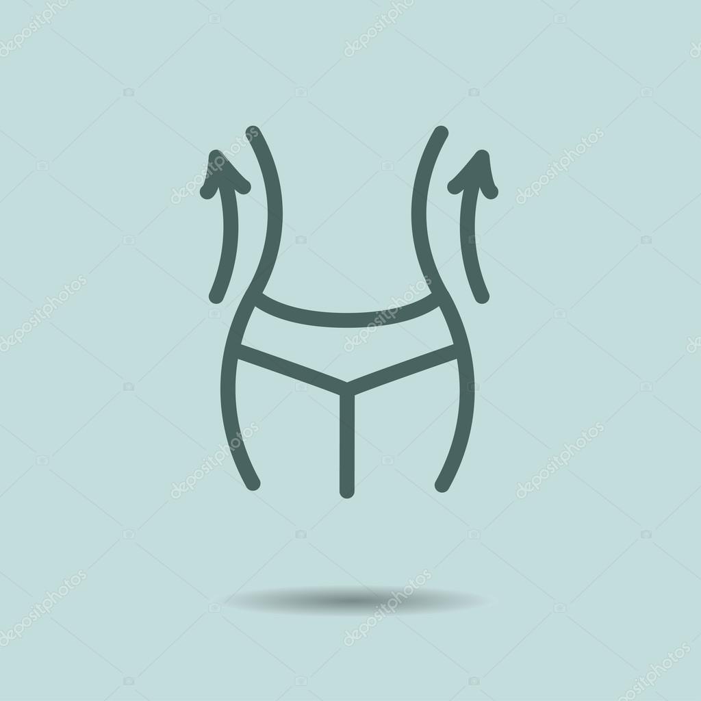 Weight loss icon. Slim lady with measuring tape — Stock Vector ...