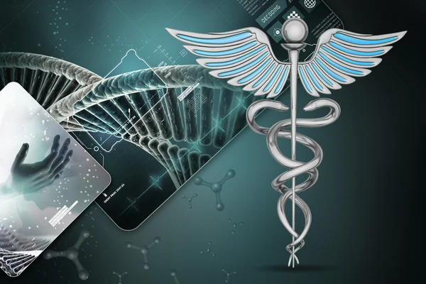 Dna and caduceus sign Stock Photo by ©cuteimage1 56195117
