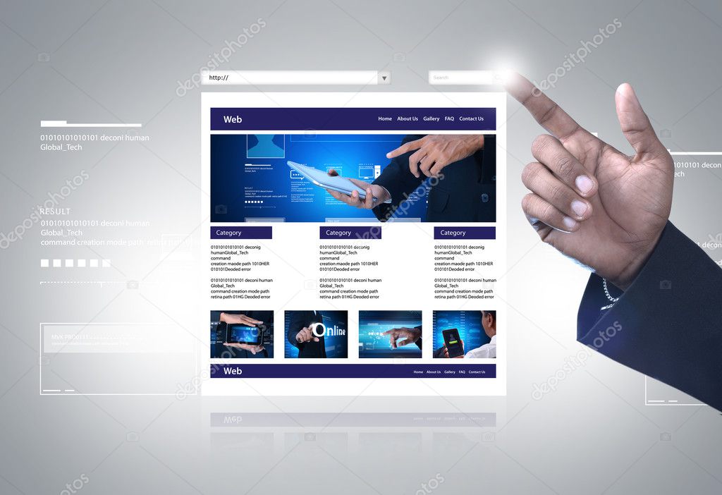 Businessman and web page — Stock Photo © cuteimage1 #73672239