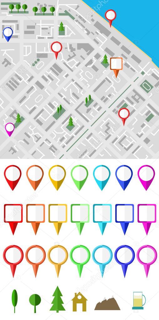 Ilustración del mapa vectorial de la ciudad 2024