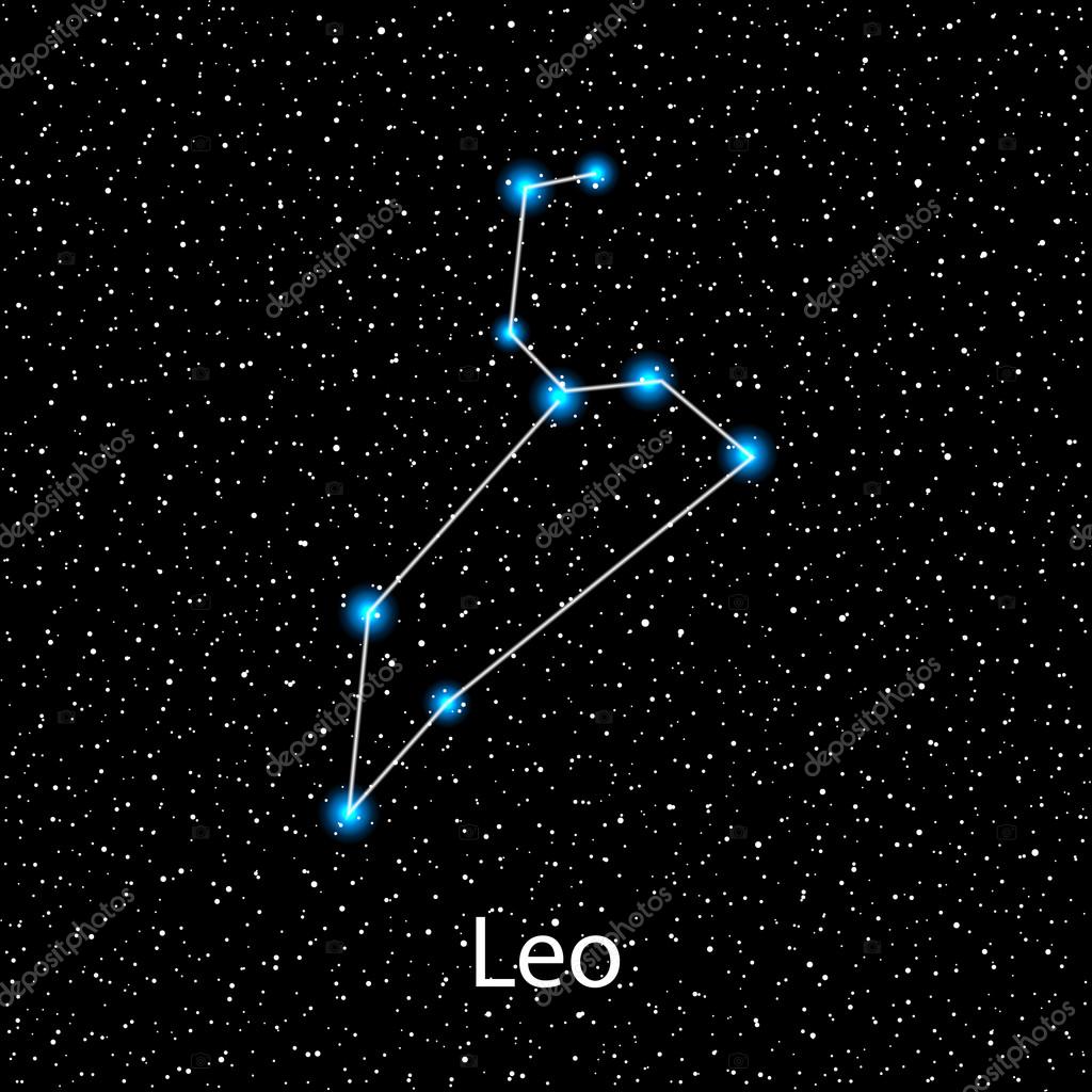 Leo vector Zodiac sign bright stars — Stock Vector © zozu #109128594
