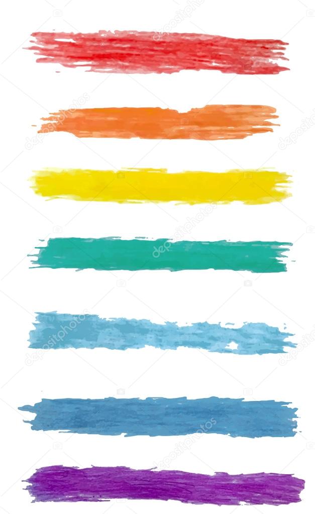Vector set of colorful brush strokes Stock Vector Image by ©zozu #72191003
