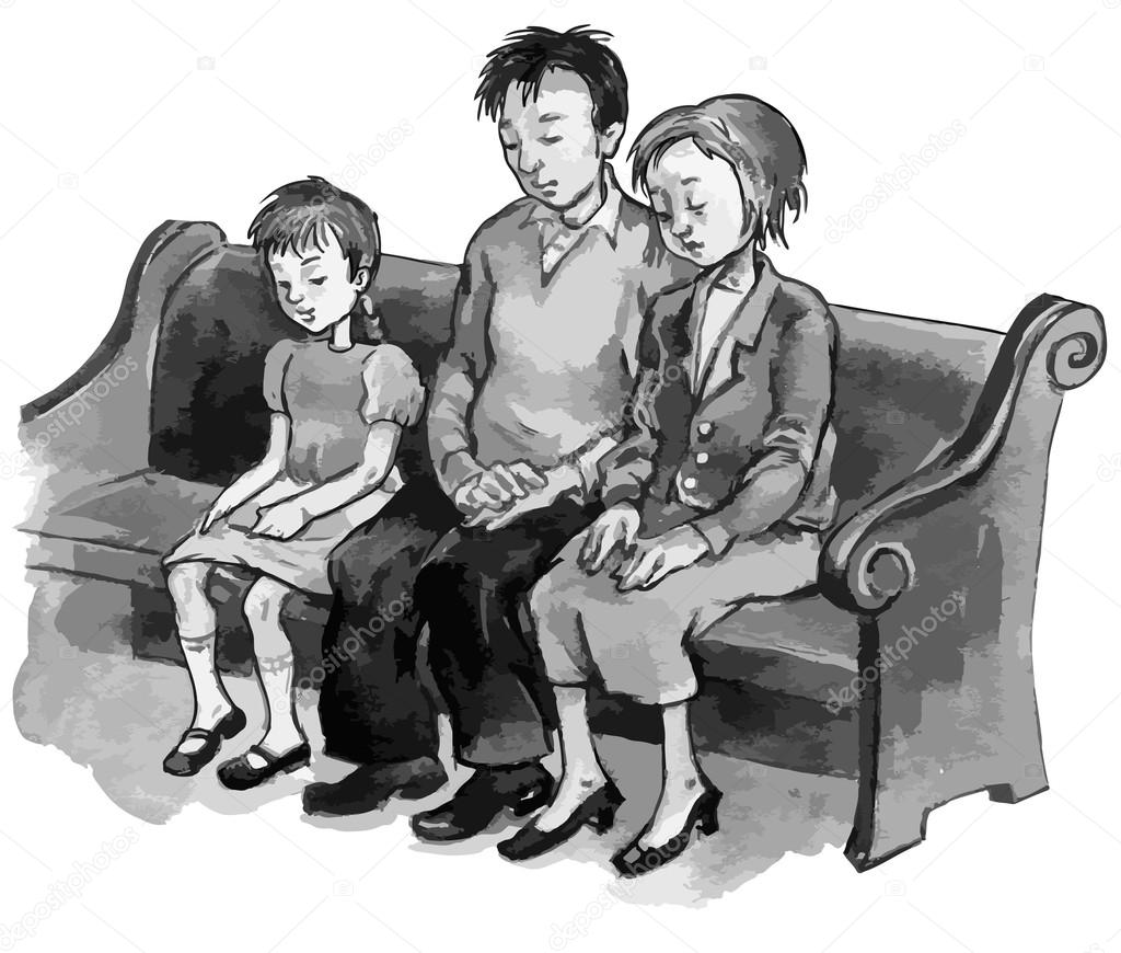 Family on the church pew Stock Vector Image by ©kimazo #69105983