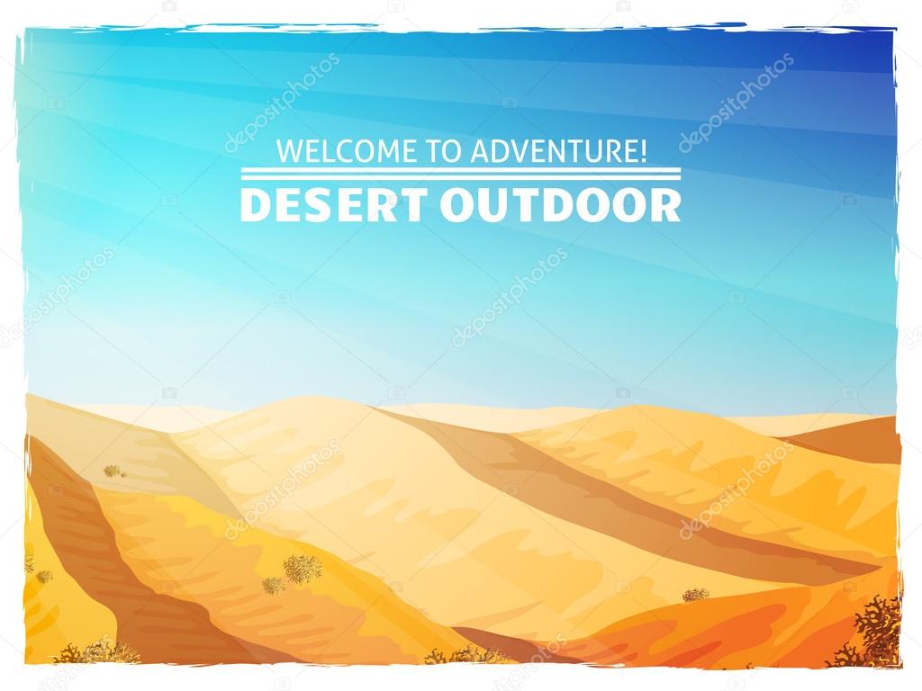 Desert Landscape Background Poster Stock Vector Image by ©macrovector ...