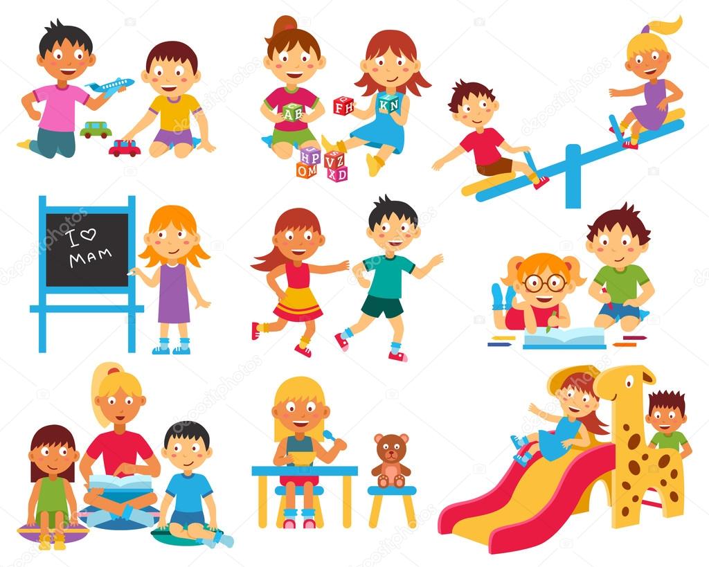 Kindergarten icons set — Stock Vector © macrovector #103427448 Kindergarten icons set — Stock Vector © macrovector #103427448