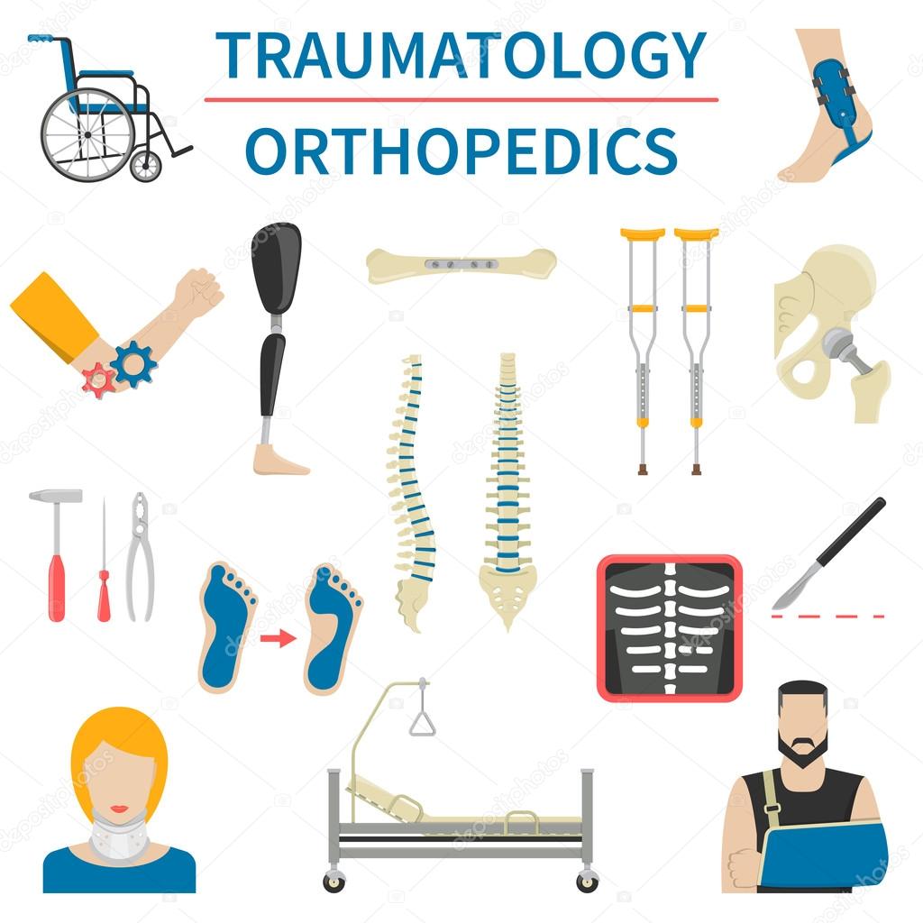 Traumatology And Orthopedics Icons Stock Vector Image by ©macrovector ...