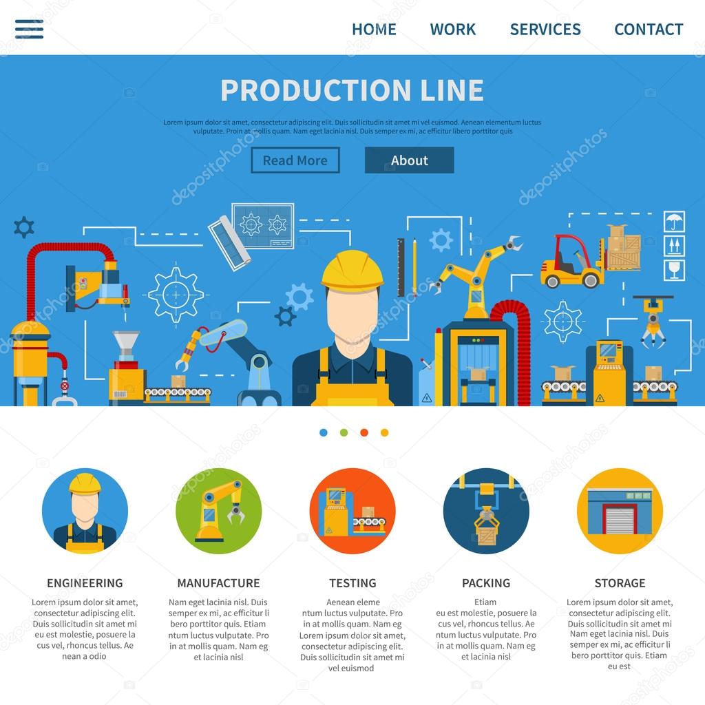Production Line Page Stock Vector Image by ©macrovector #105906534