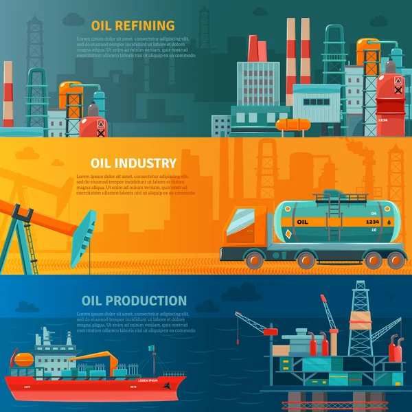 Banners Set Oil Petrol Industry Stock Vector by ©macrovector 98472980