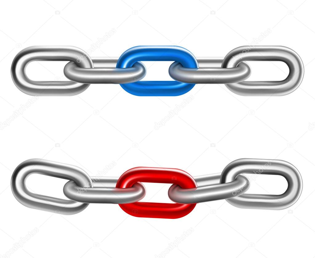 Realistic Steel Chains 2 Pieces Set Stock Vector Image by ©macrovector ...