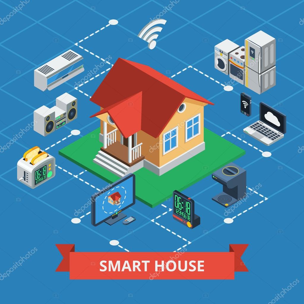 Smart House Isometric — Stock Vector © macrovector #110480186 Smart House Isometric — Stock Vector © macrovector #110480186