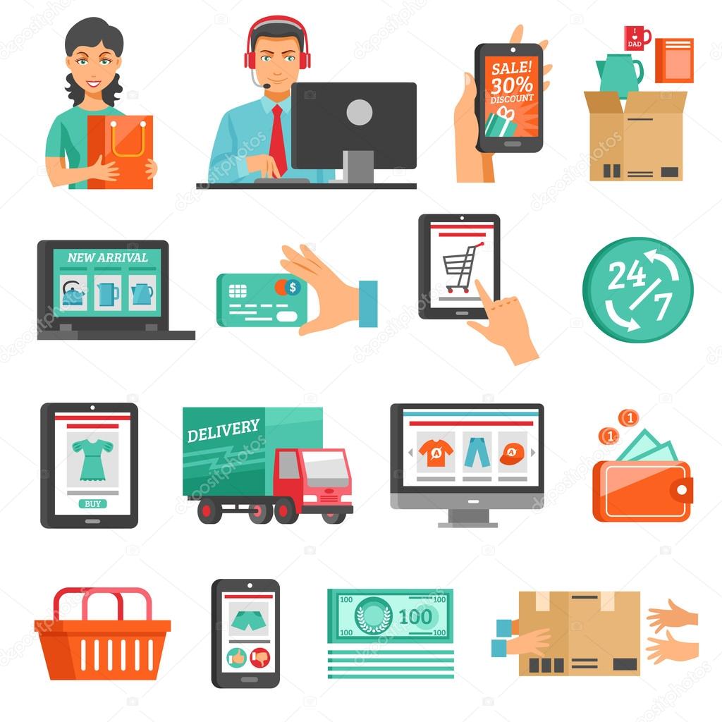 E-commerce Icons Set Stock Vector Image by ©macrovector #113871216