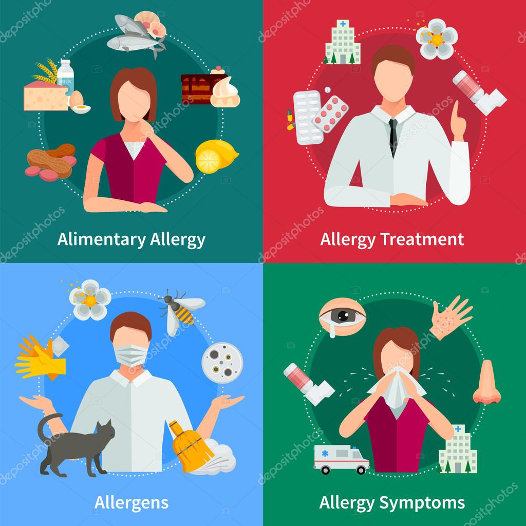 Allergy Concept Icons Set Stock Illustration By ©macrovector 115971978