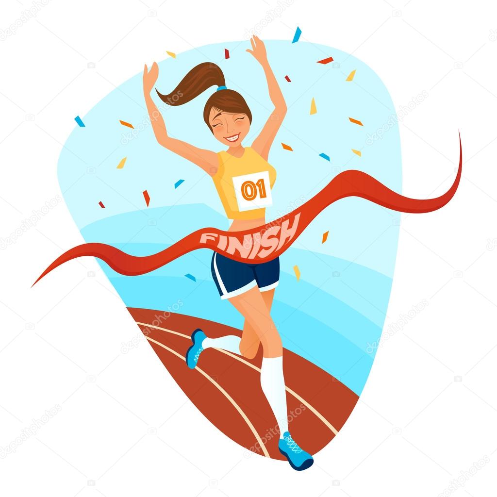 Winner Girl Design Concept Stock Vector Image by ©macrovector #116475760