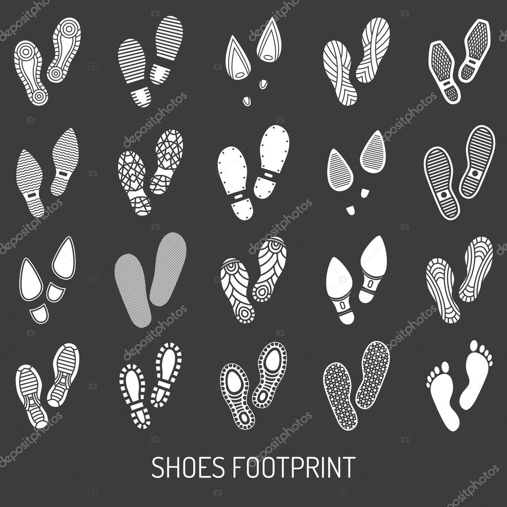 Shoes Footprint Set Stock Vector by ©macrovector 116475830