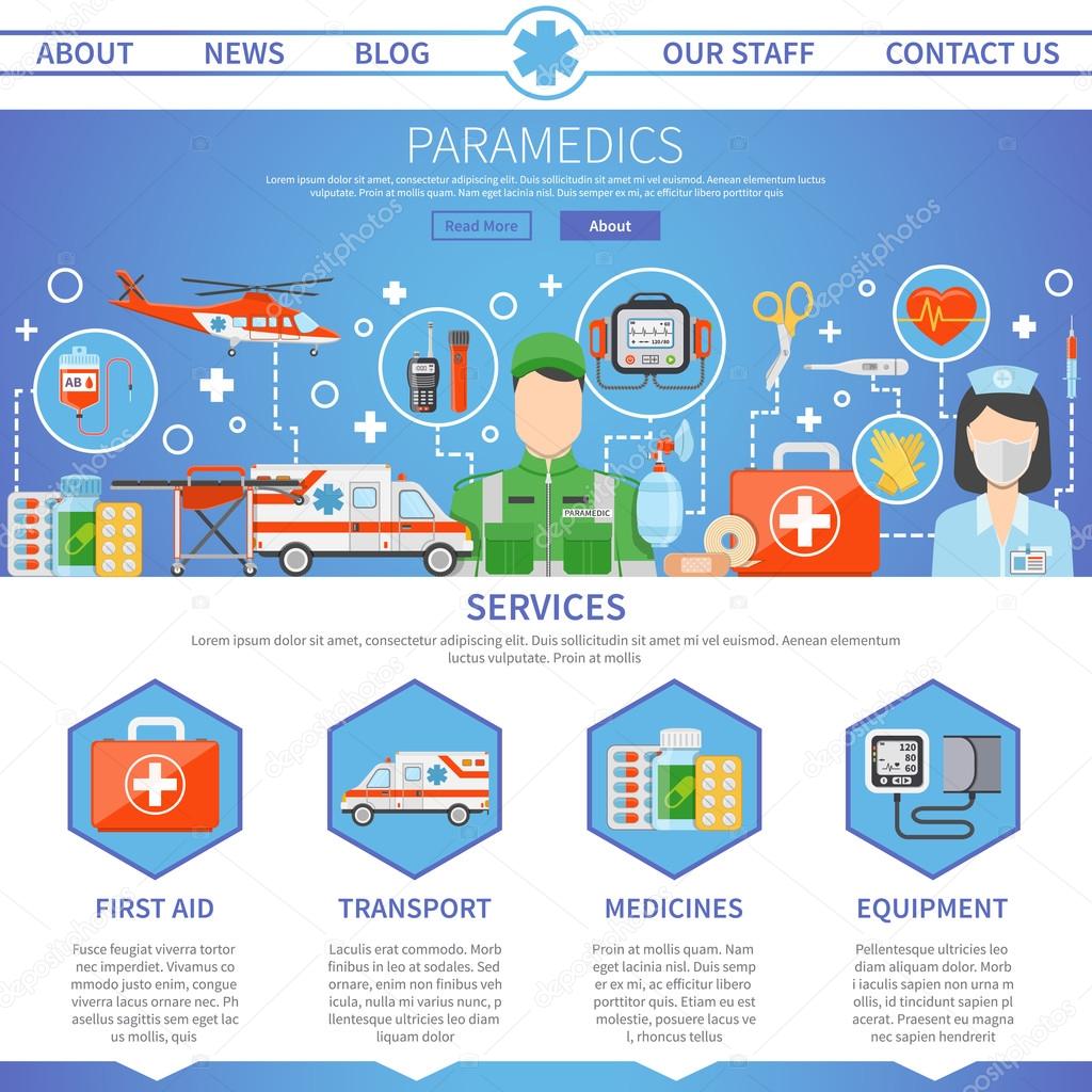 Paramedic One Page Template Stock Vector Image by ©macrovector #116710610