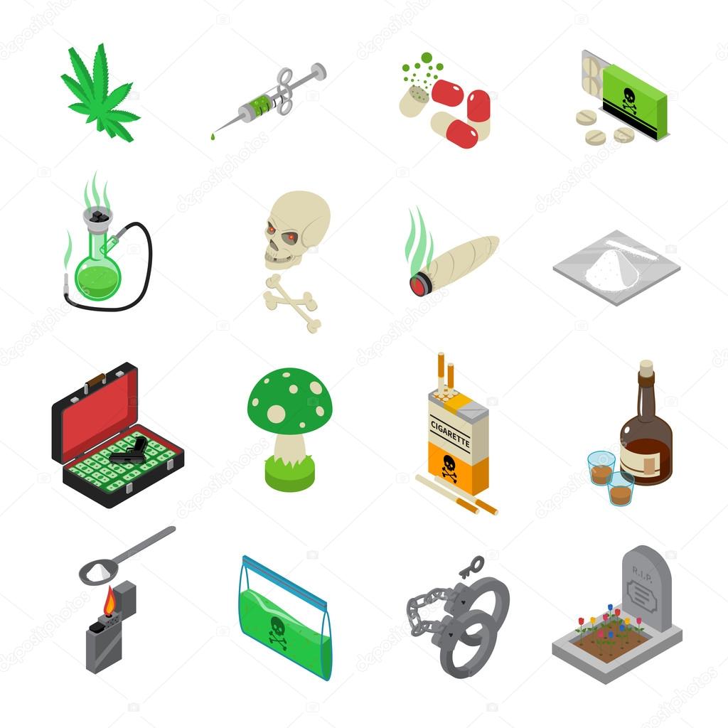Conjunto de iconos de drogas vector, gráfico vectorial © macrovector imagen #117928328