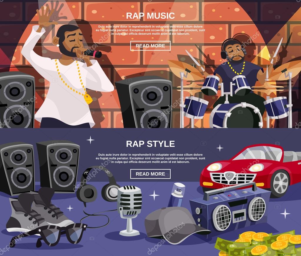 Rap Music Banner Set Stock Vector by ©macrovector 120866418