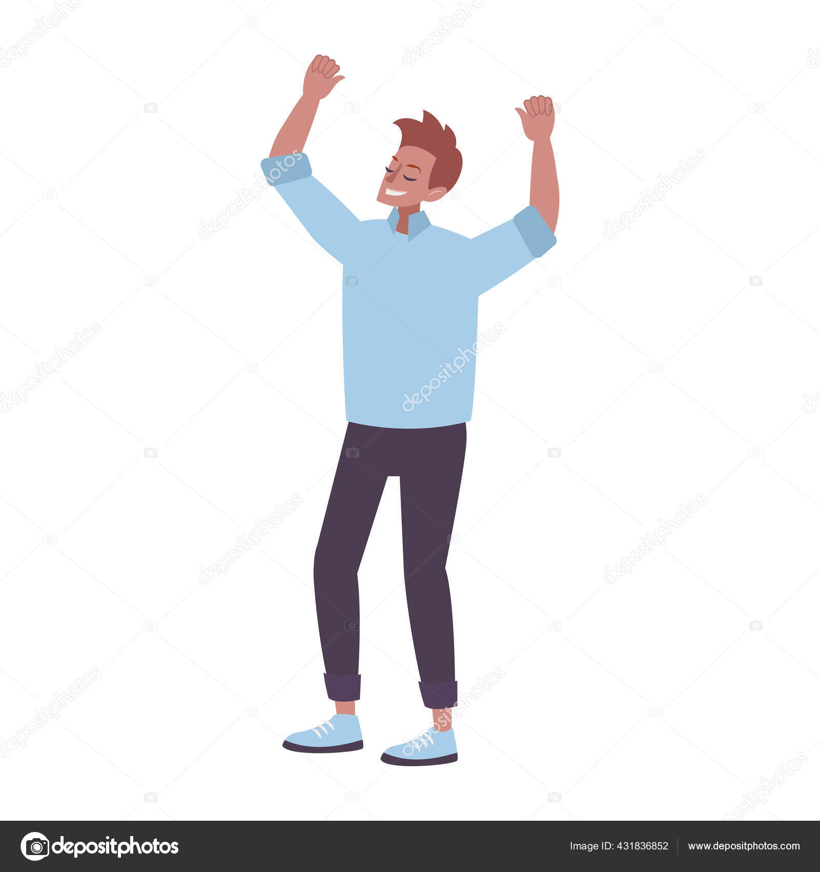 Happy Man Illustration Stock Vector by ©macrovector 431836852