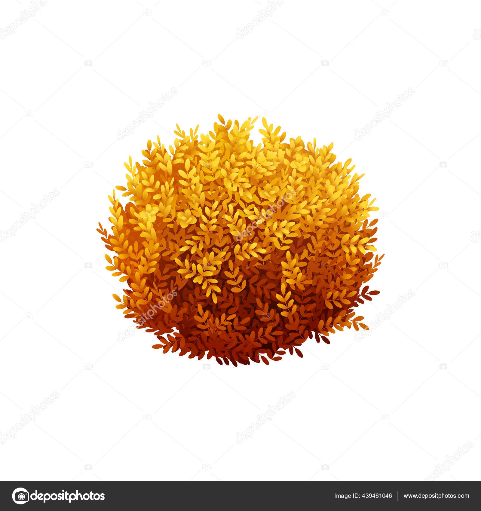Autumn Realistic Bush Stock Vector by ©macrovector 439461046