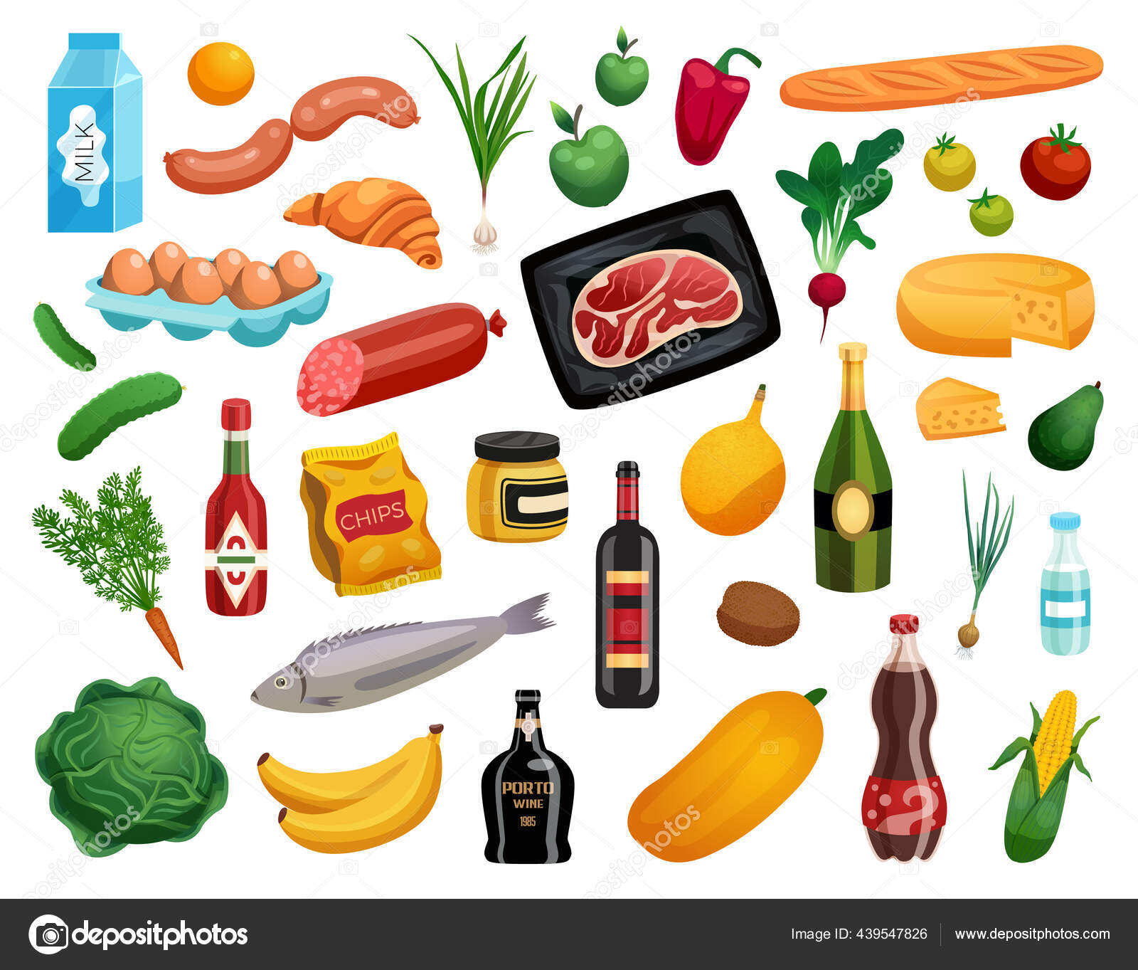 Food Isolated Icons Set Stock Vector Image by ©macrovector #439547826