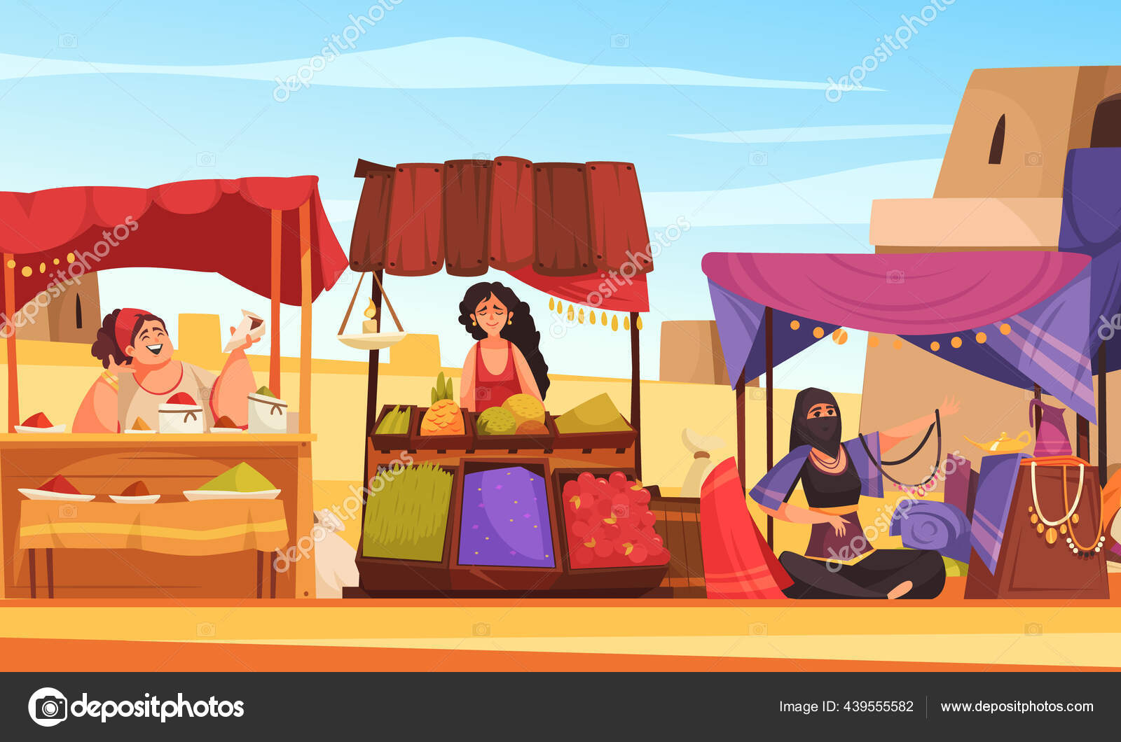 Zoco oriental fondo de dibujos animados Vector de stock por ...