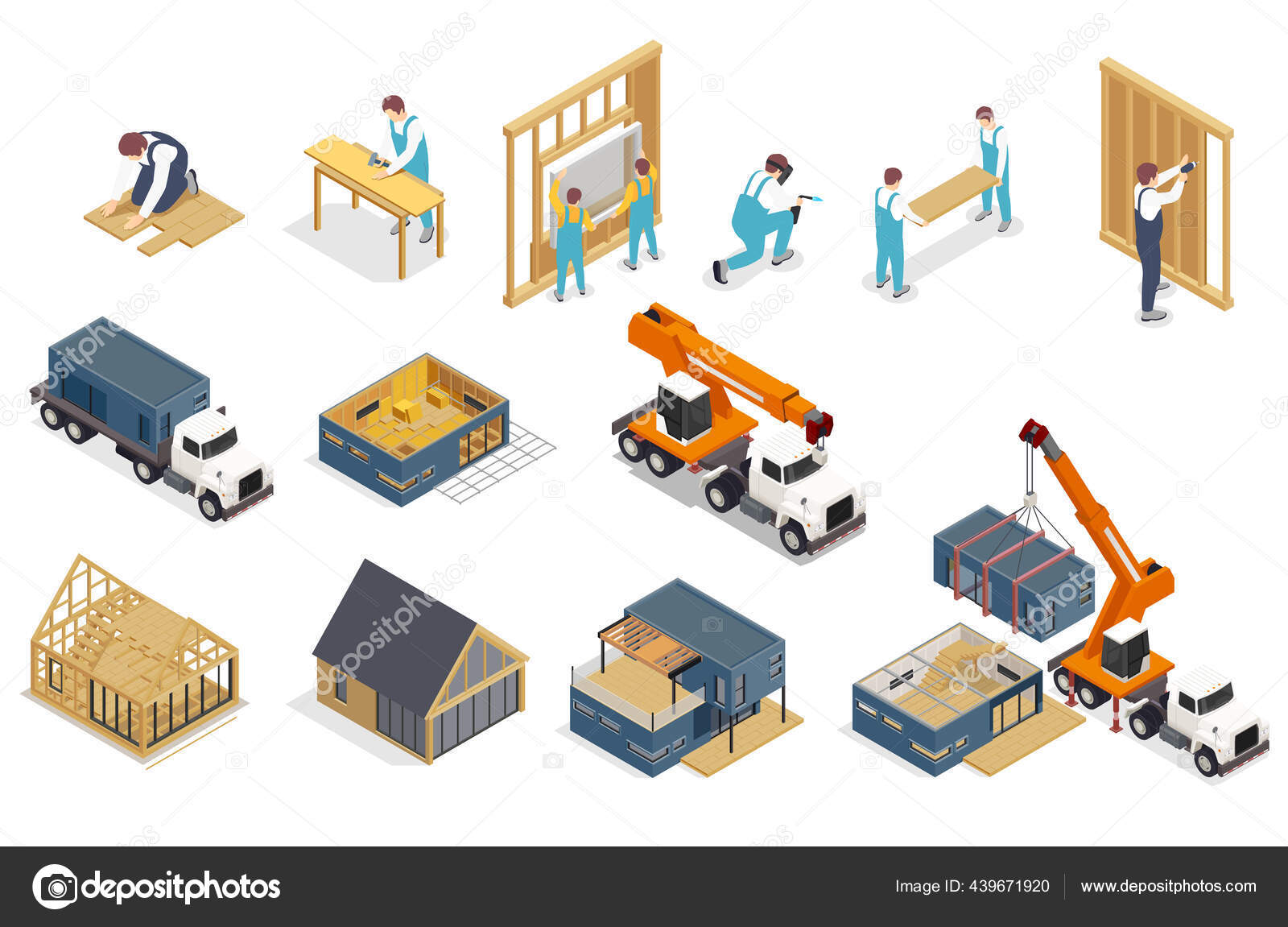 Conjunto de iconos de construcción modular Vector de stock #439671920 ...