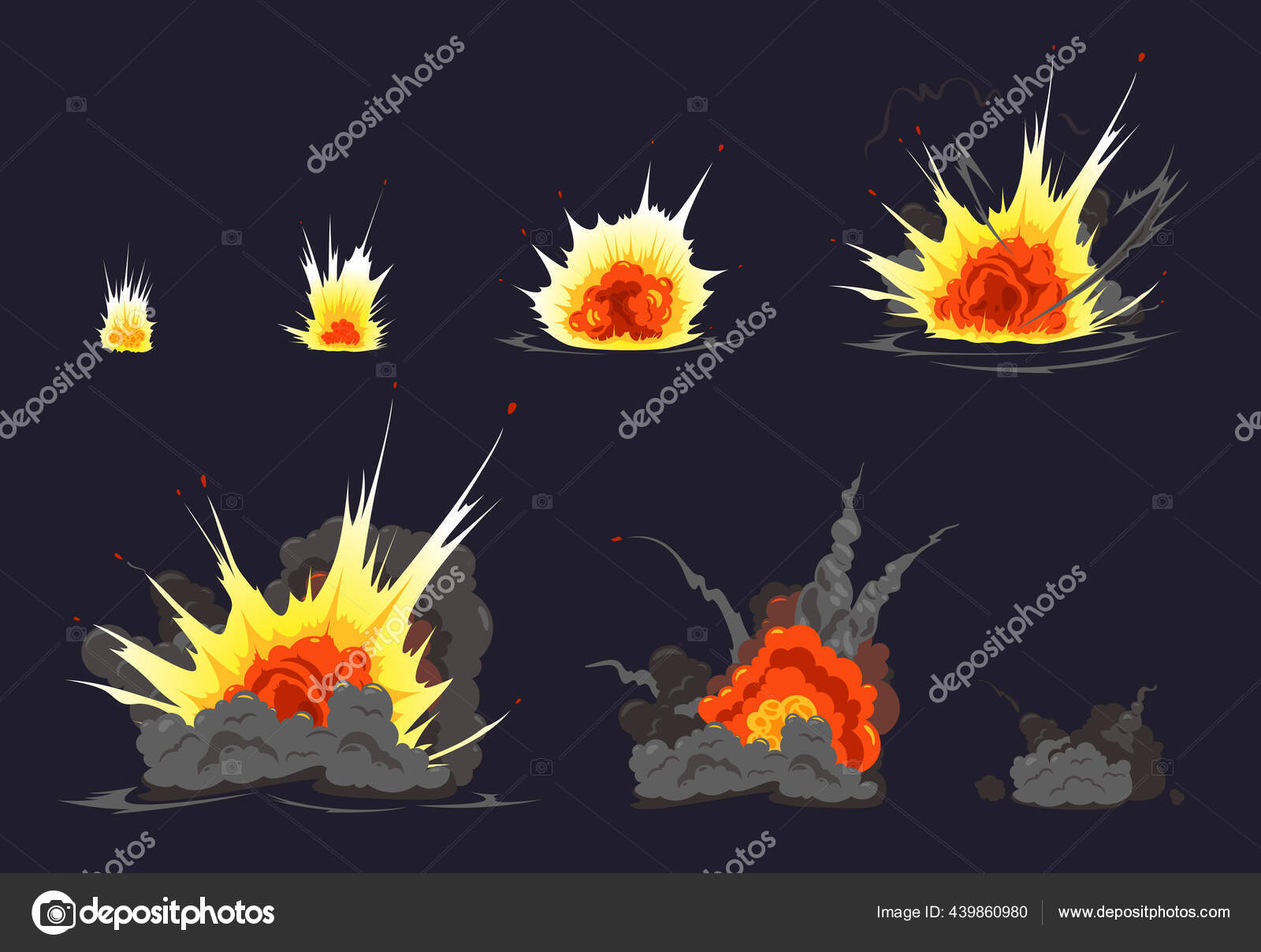 Bomb Explosion Animation Serie Stock Vector Image by ©macrovector ...