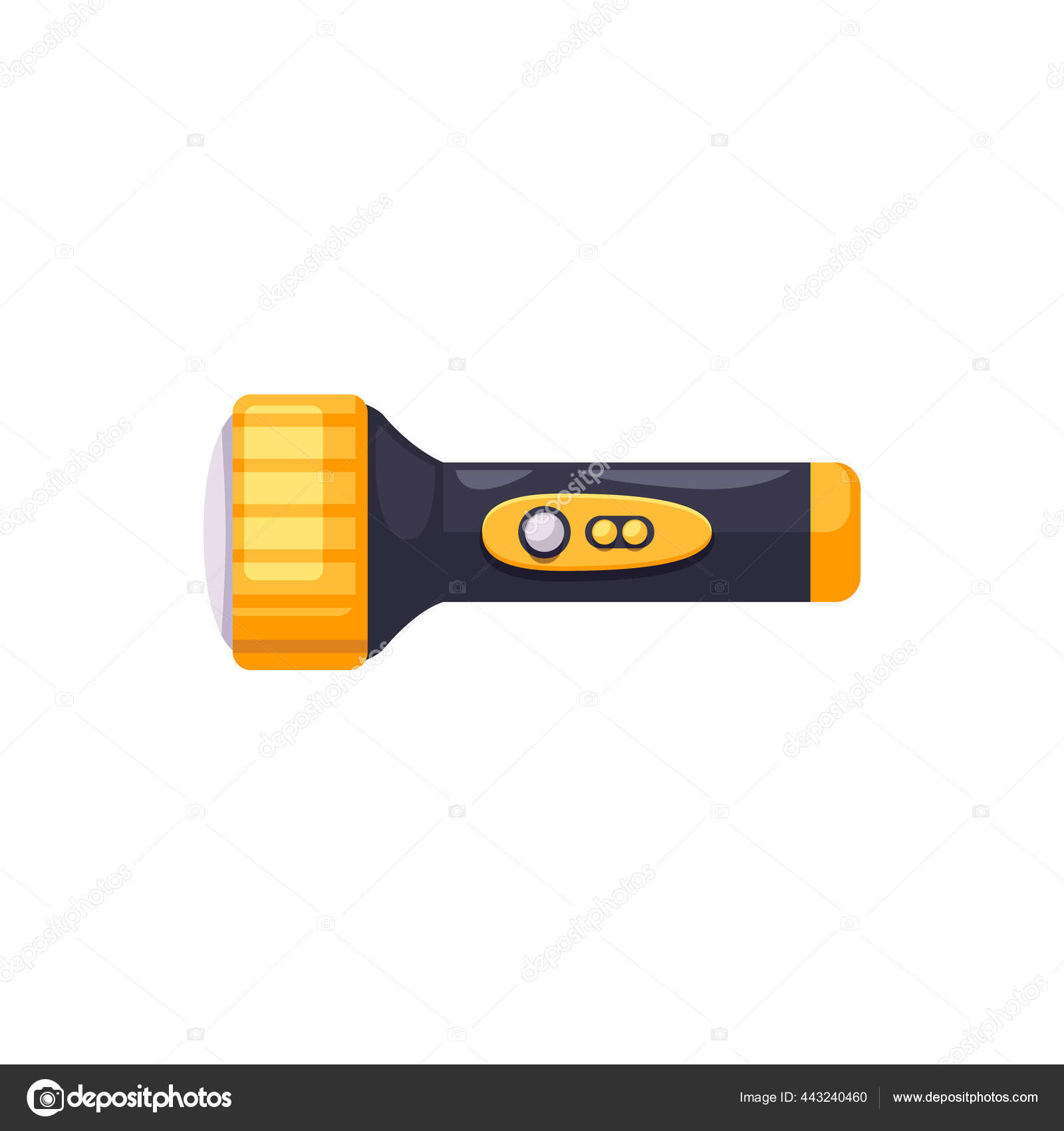 Flashlight Cartoon Icon Stock Vector by ©macrovector 443240460