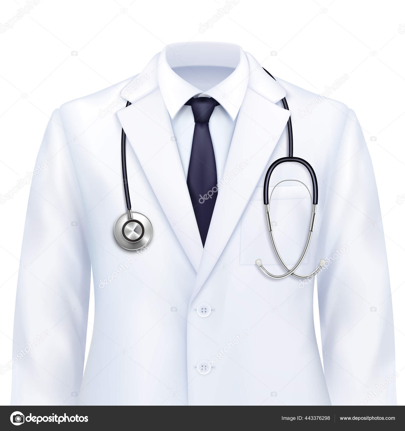 Doctors Suit Realistic Composition Stock Vector by ©macrovector 443376298