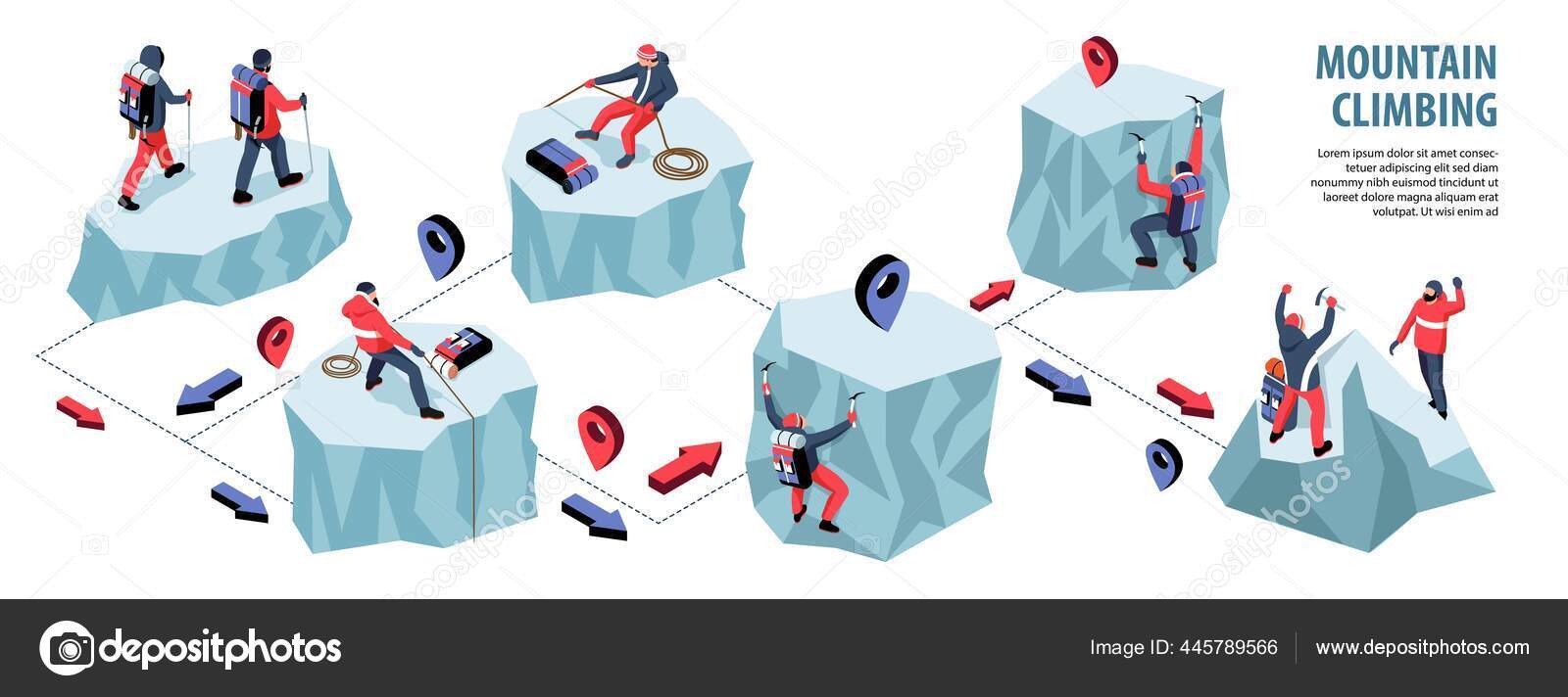 Mountain Climbing Isometric Infographics Stock Vector Image by ...