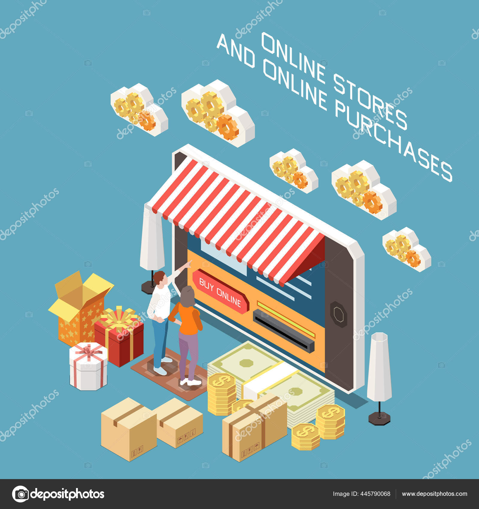 Isometric Digitization Concept Stock Vector by ©macrovector 445790068