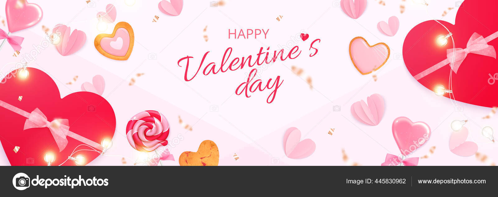 Sweet Valentines Day Composition Stock Vector by ©macrovector 445830962