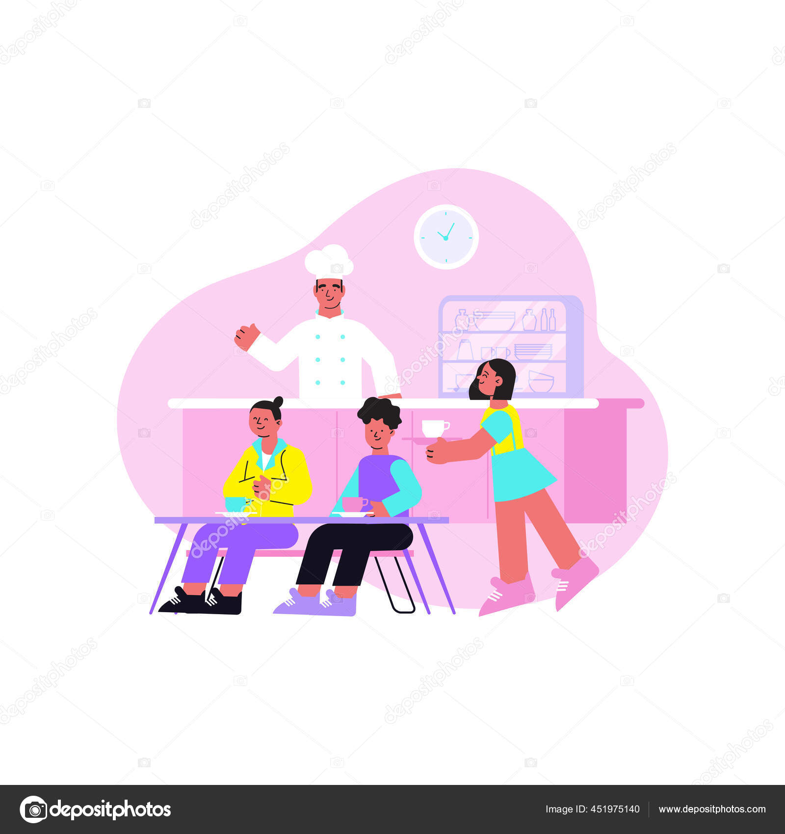 School Canteen Breakfast Composition Stock Vector Image by ©macrovector ...