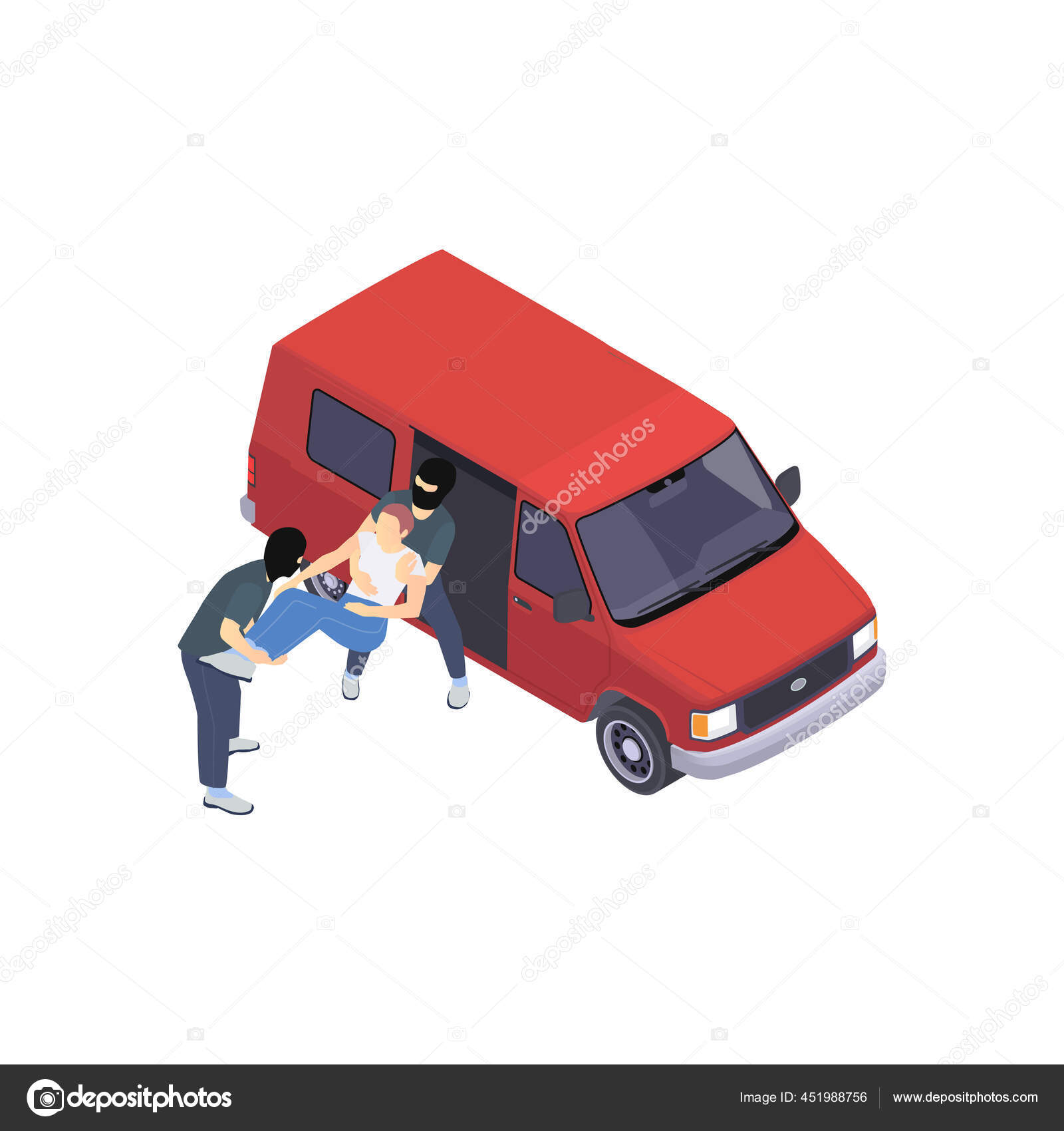 Kidnapping Van Isometric Composition Stock Vector Image by ©macrovector ...