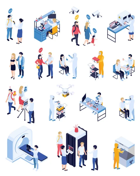 Ray Isometric Flowchart Healthcare Equipment Technology Symbols Vector ...