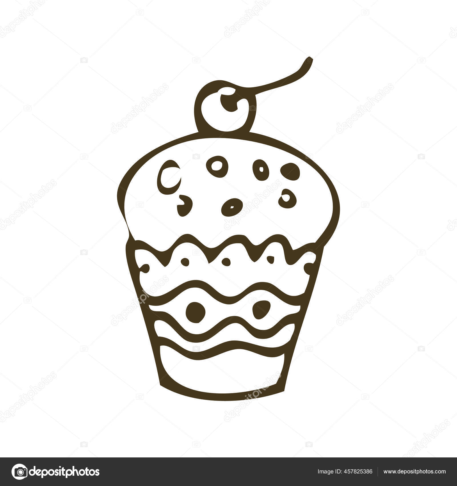 Cake Hand Drawn Icon Stock Vector by ©macrovector 457825386