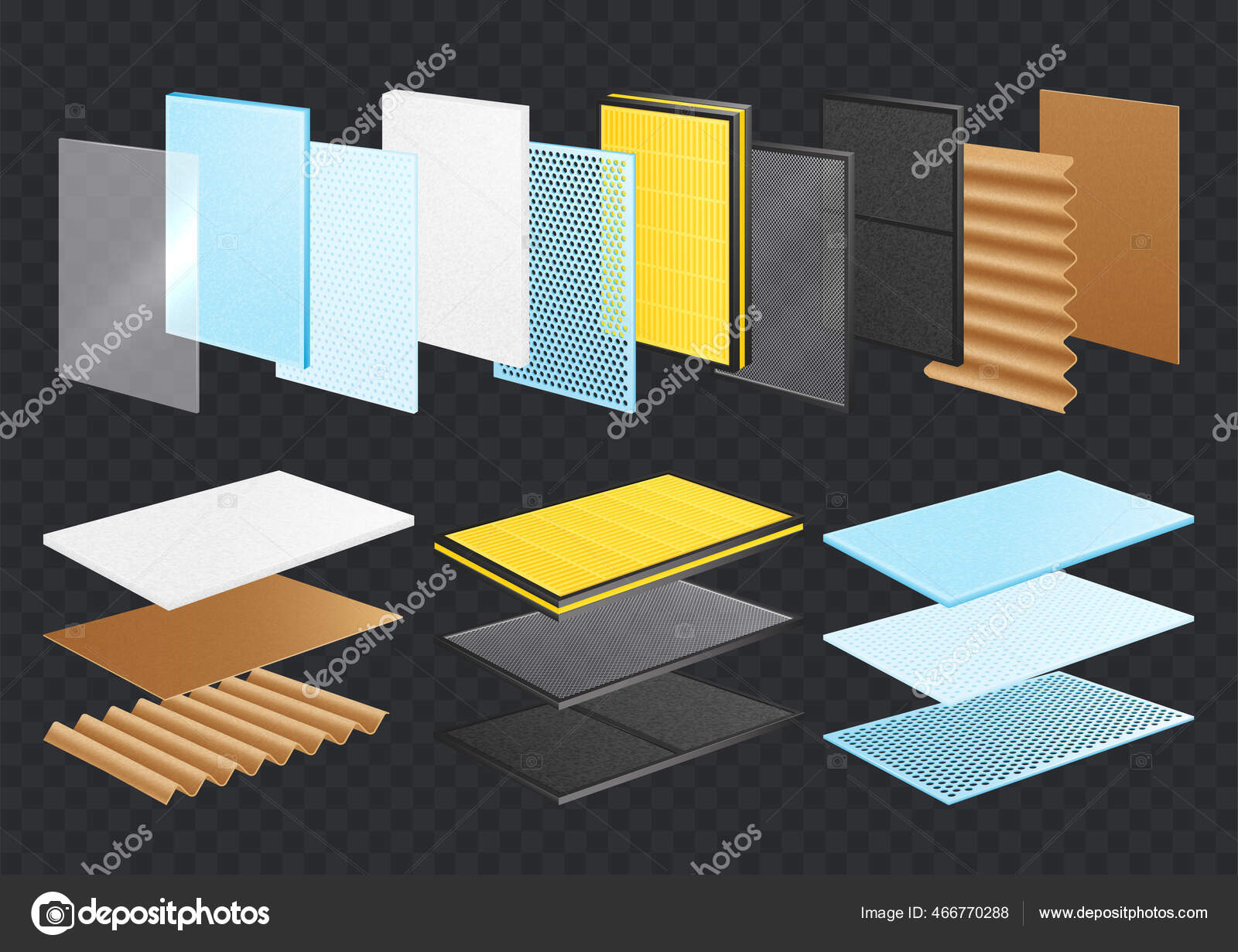 Layered Materials Realistic Set Stock Vector Image by ©macrovector ...