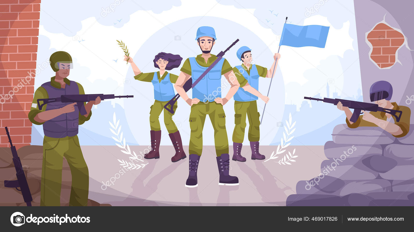 Flat Peacekeepers Concept Stock Vector by ©macrovector 469017826