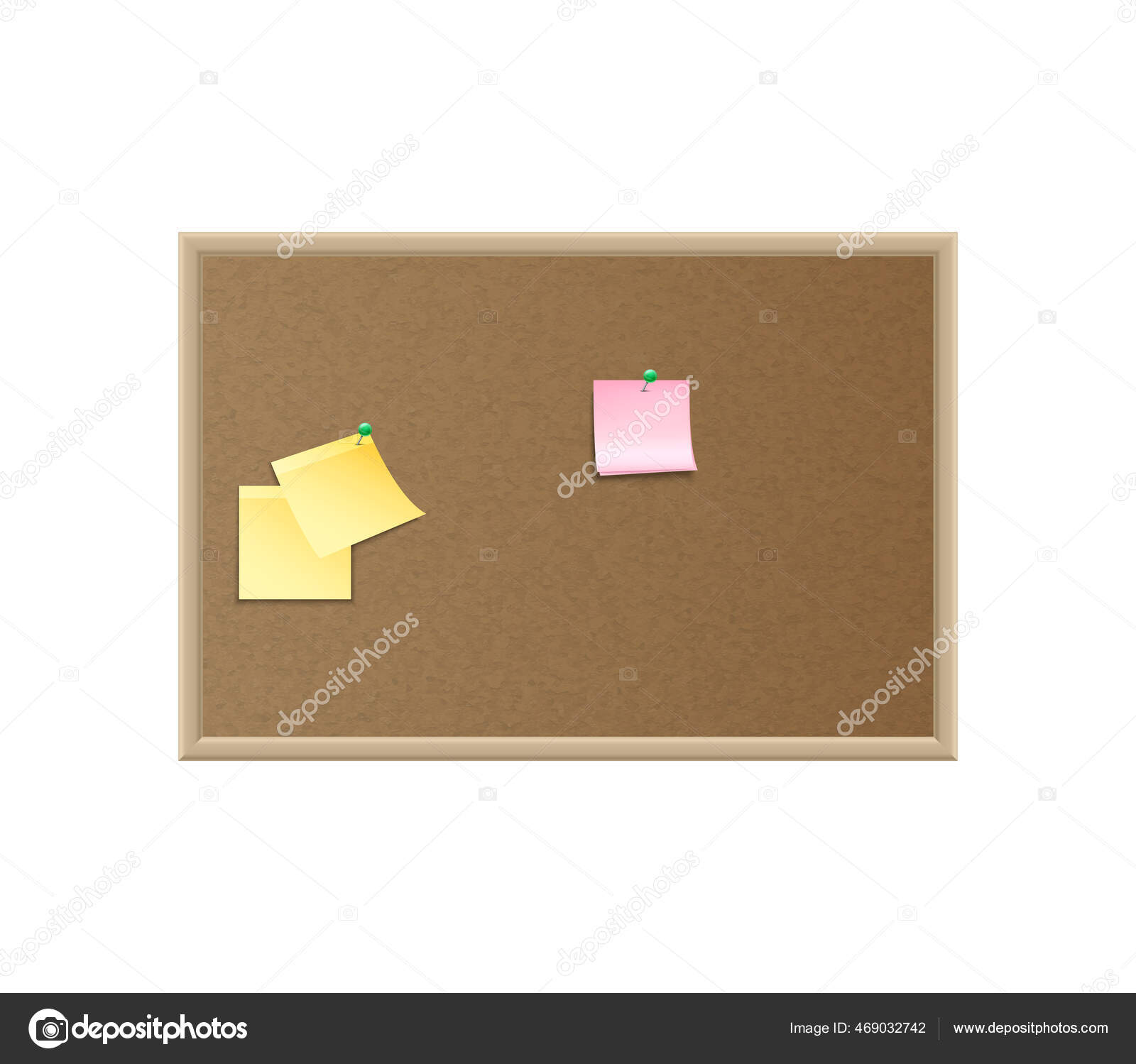 Pin Board Realistic Icon Stock Vector Image by ©macrovector #469032742