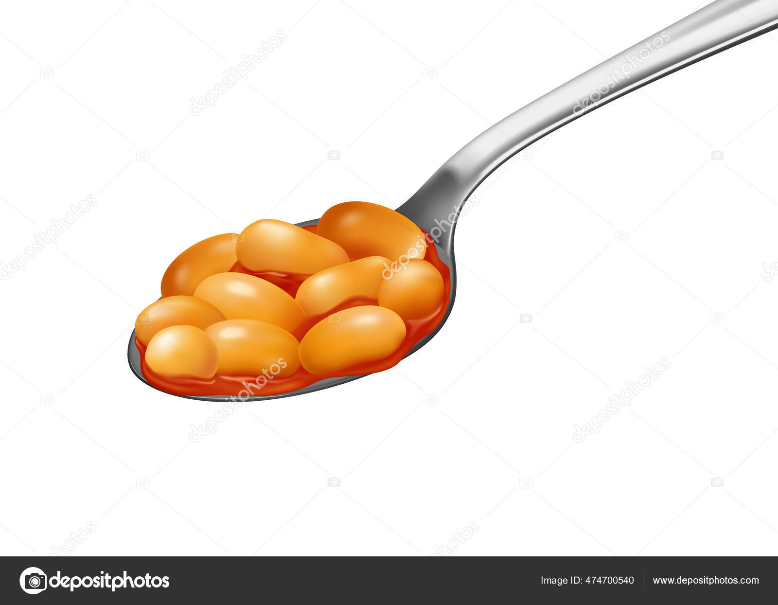 Beans In Spoon Stock Vector by ©macrovector 474700540