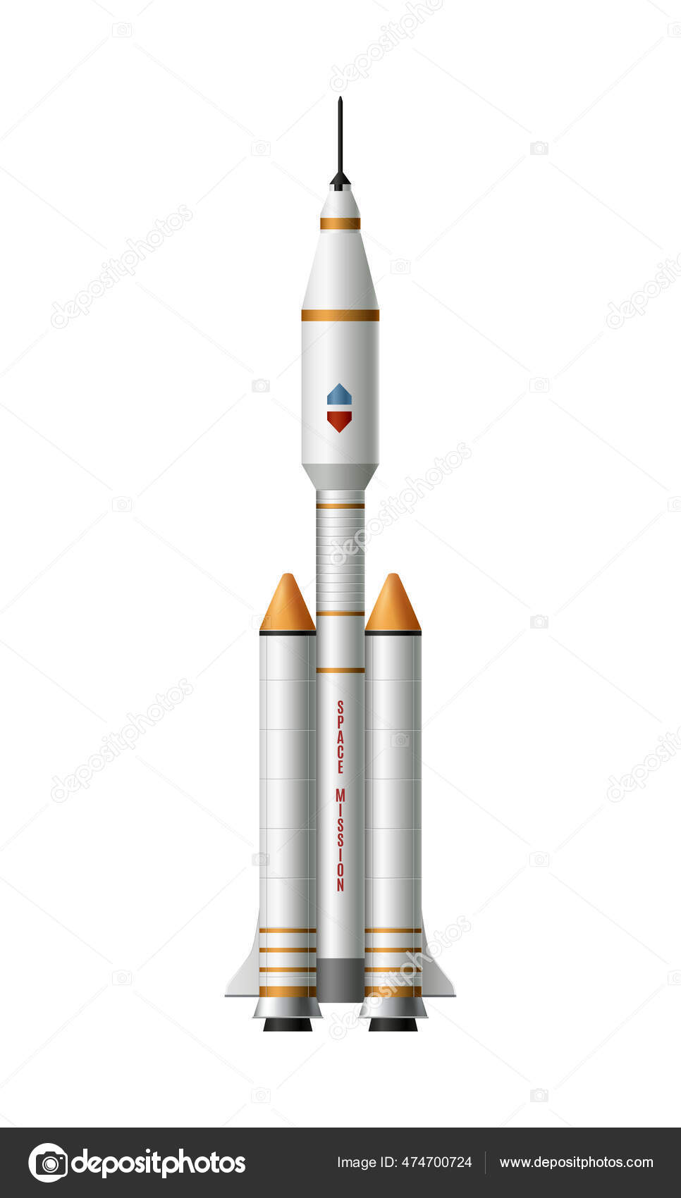 Rocket Realistic Illustration Stock Vector Image by ©macrovector #474700724