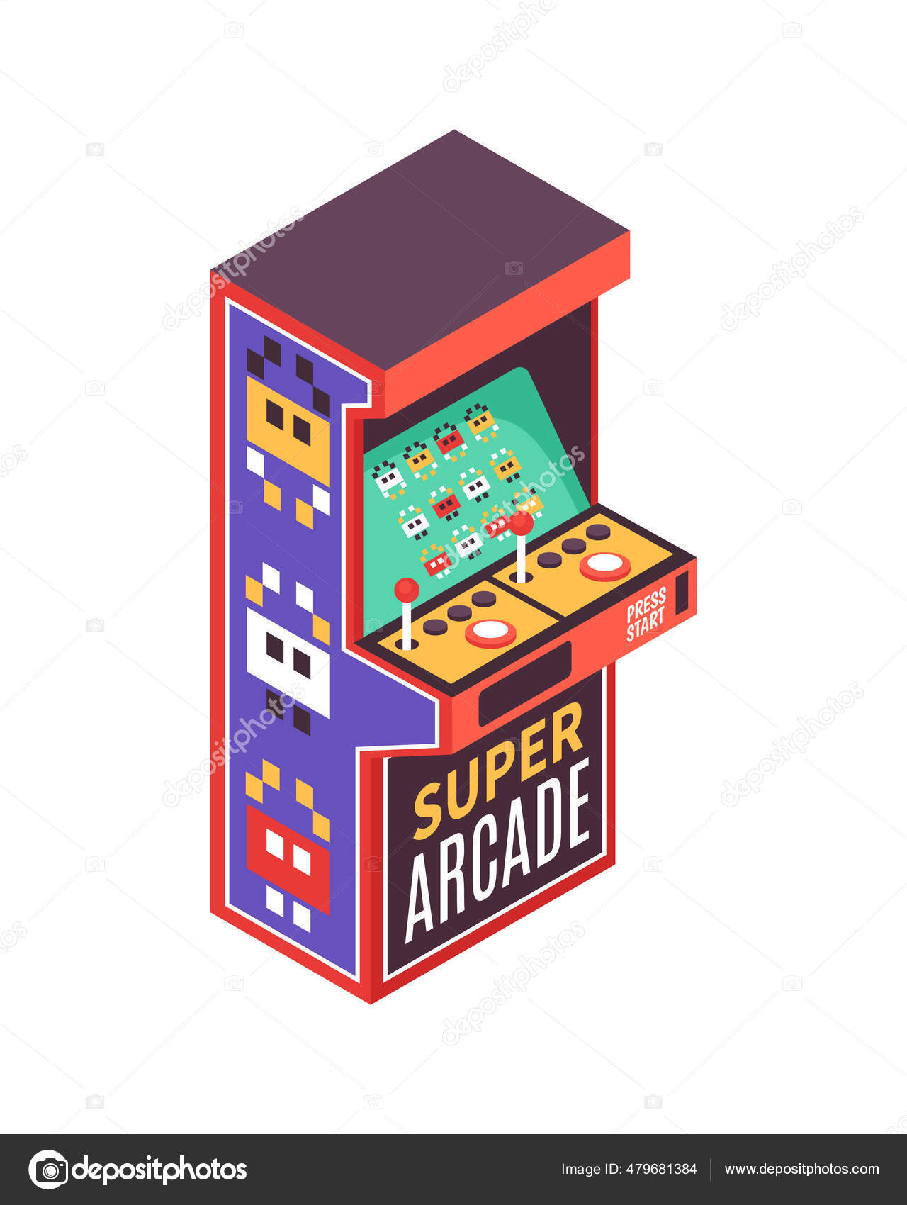 Isometric Game Machine Stock Vector by ©macrovector 479681384