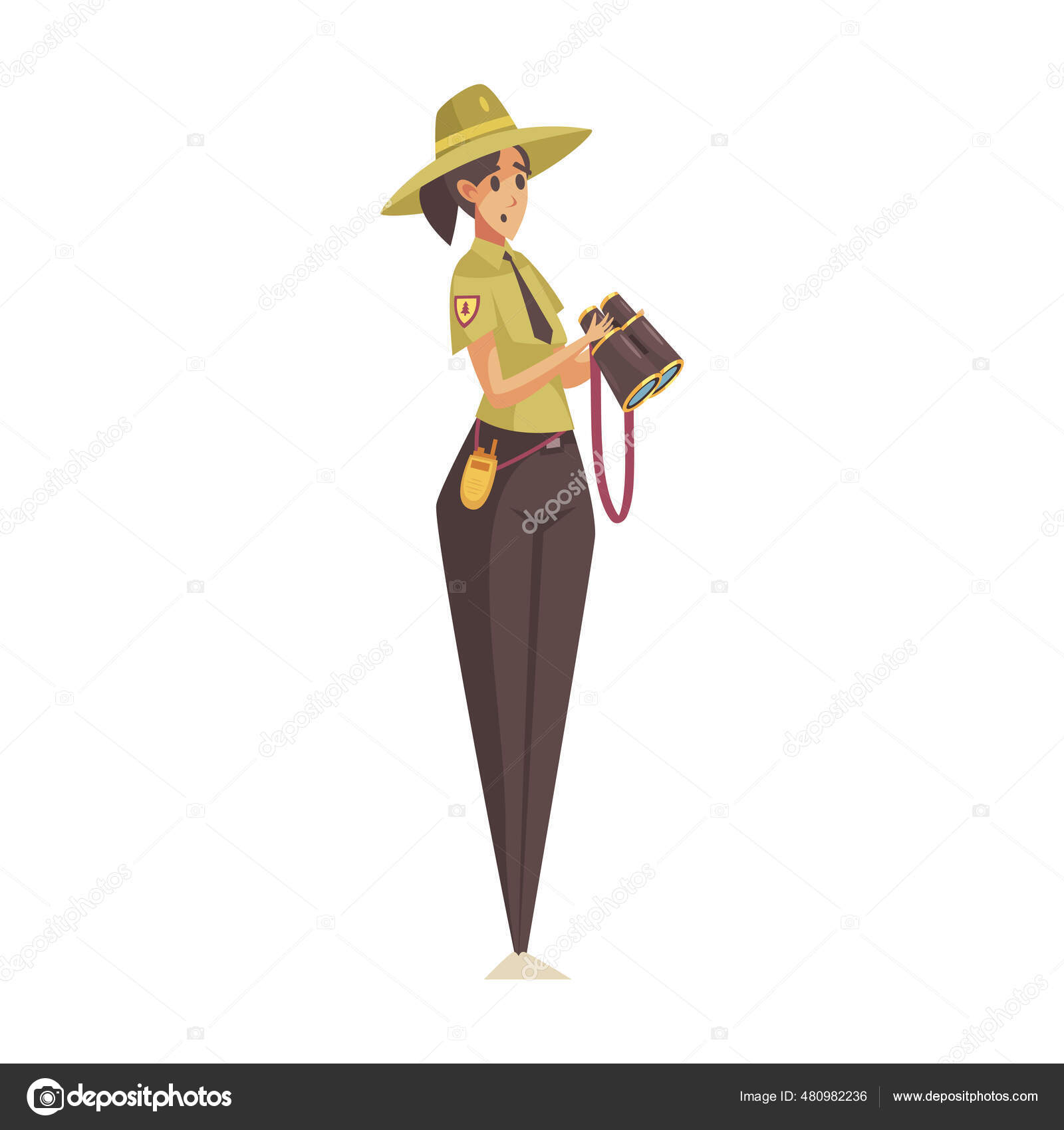 Cartoon Forest Ranger Stock Illustration by ©macrovector #480982236